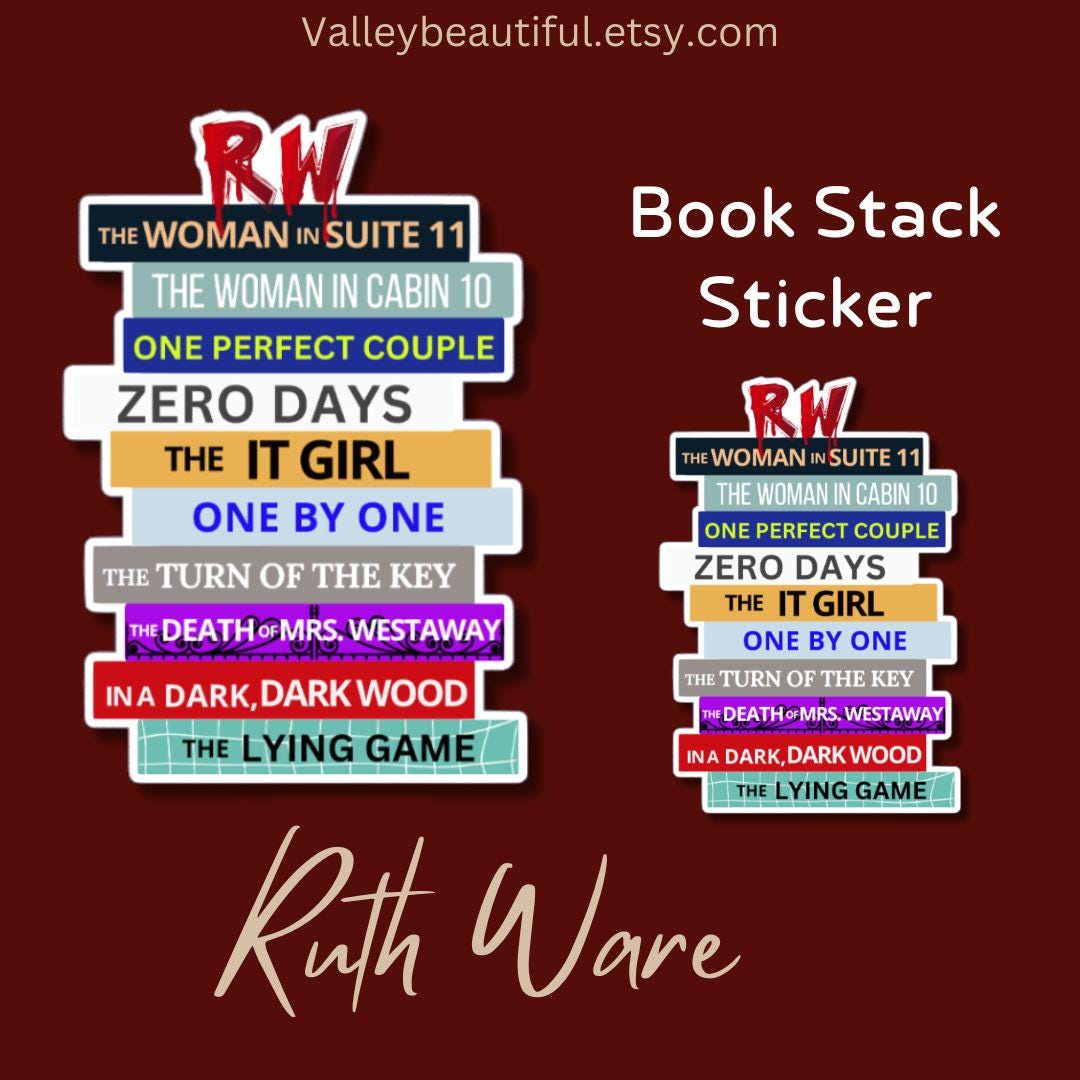 Ruth Ware Book Stack Sticker - Thriller Books Decal, Ruth Ware Book ...
