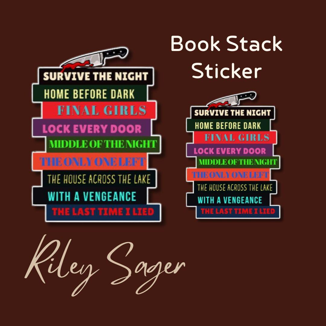 Riley Sager Book Stack Sticker- Custom Bookish Vinyl & Paper Sticker ...