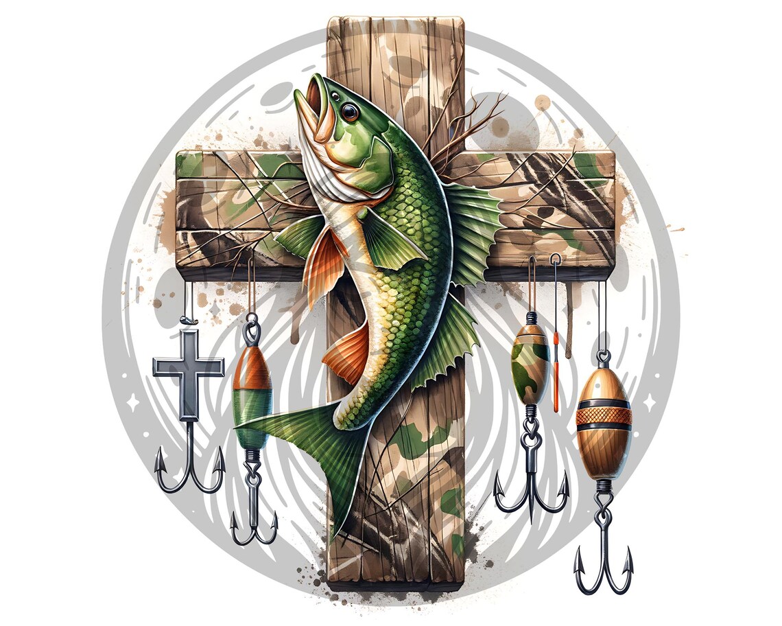 Camo Cross Fishing Png, Christian Fishers of Men Png, Bible Nature ...
