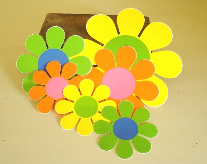 Rickie Tickie Stickies, Flower Power Stickers, Set of 6 Vintage 1970s ...