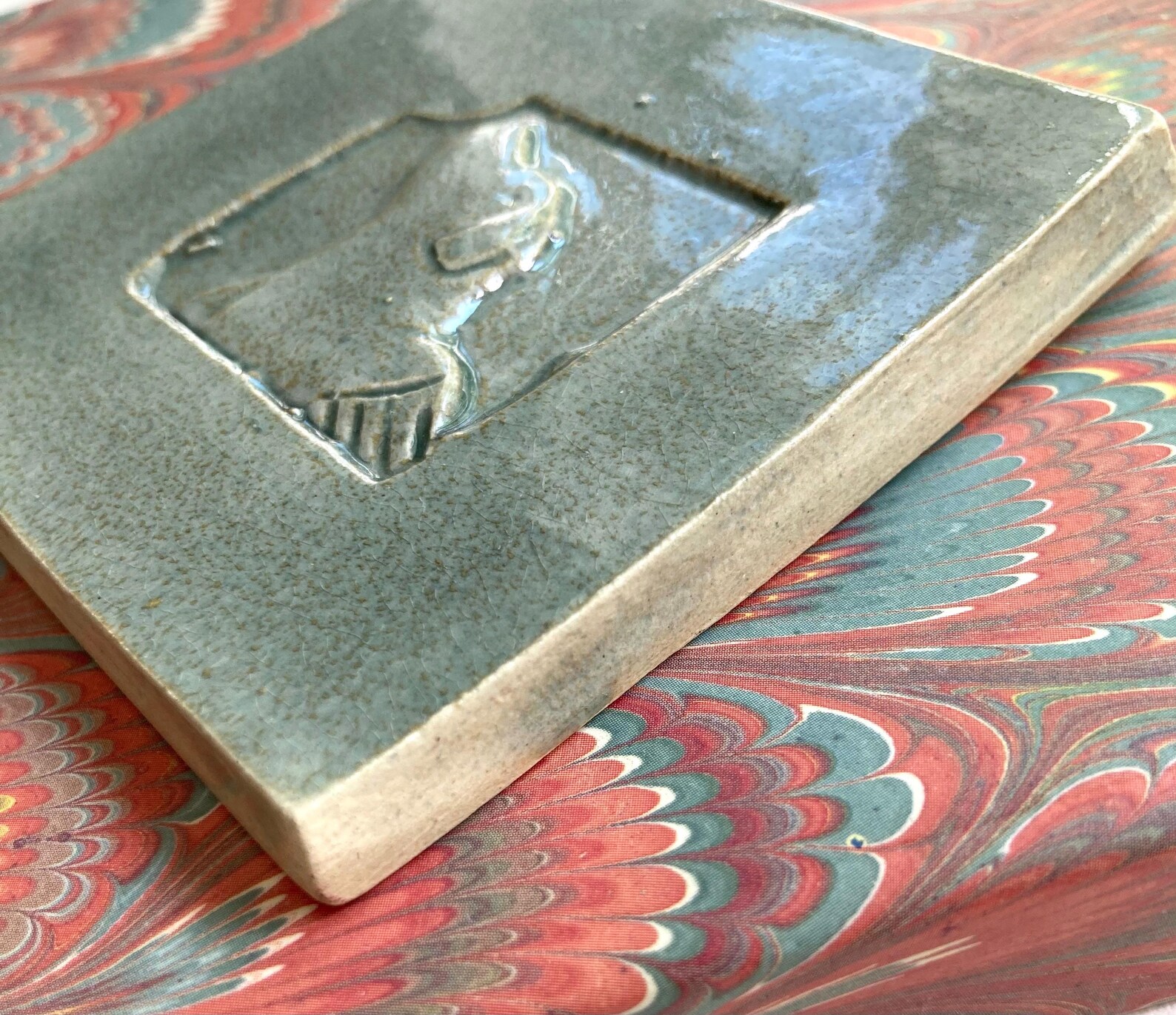 Vintage Handmade Ceramic Tile Labrador Dog, Sage Green, 3 Sq. - Etsy