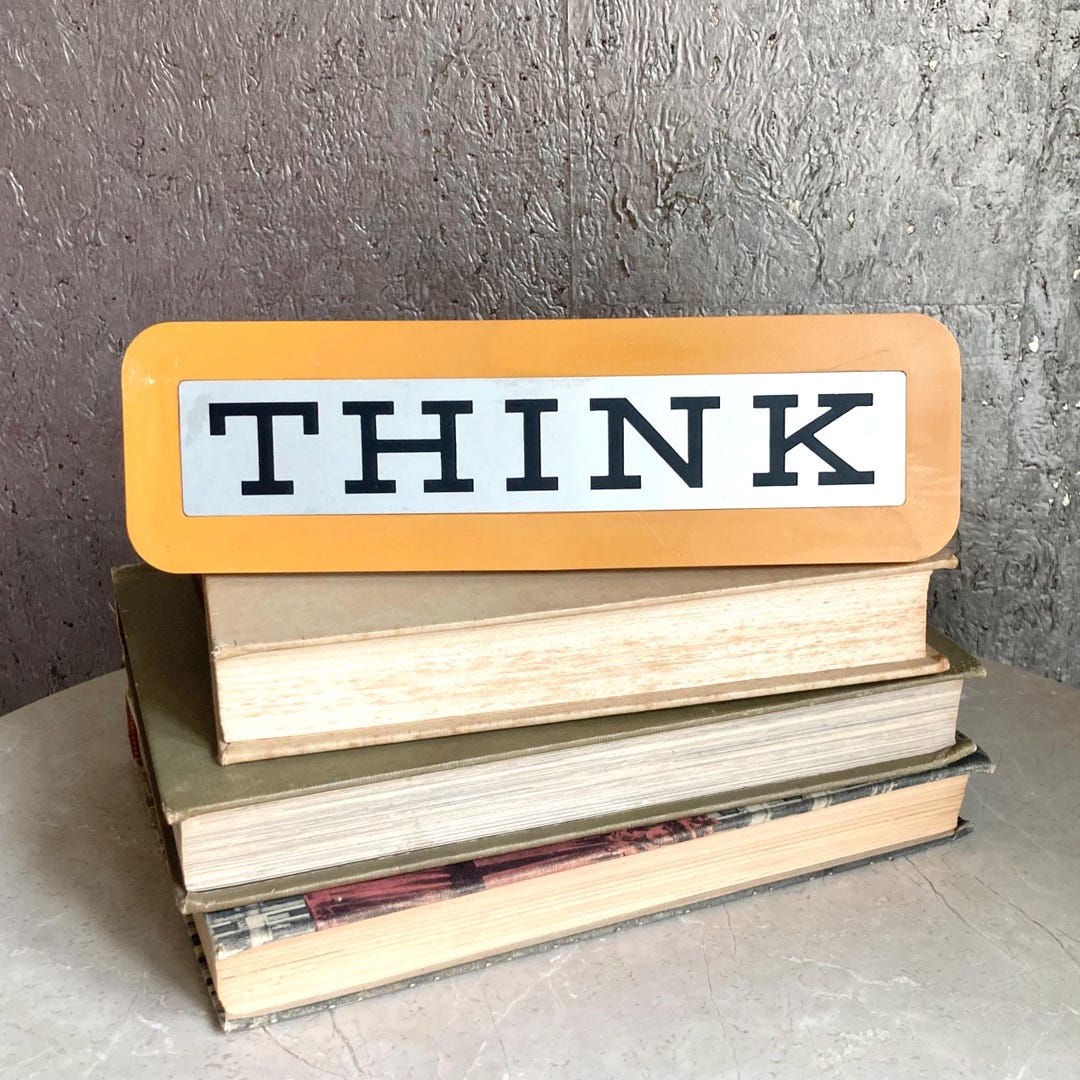 1960s IBM THINK Desk Plaque, Mid-century Business Slogan - Etsy