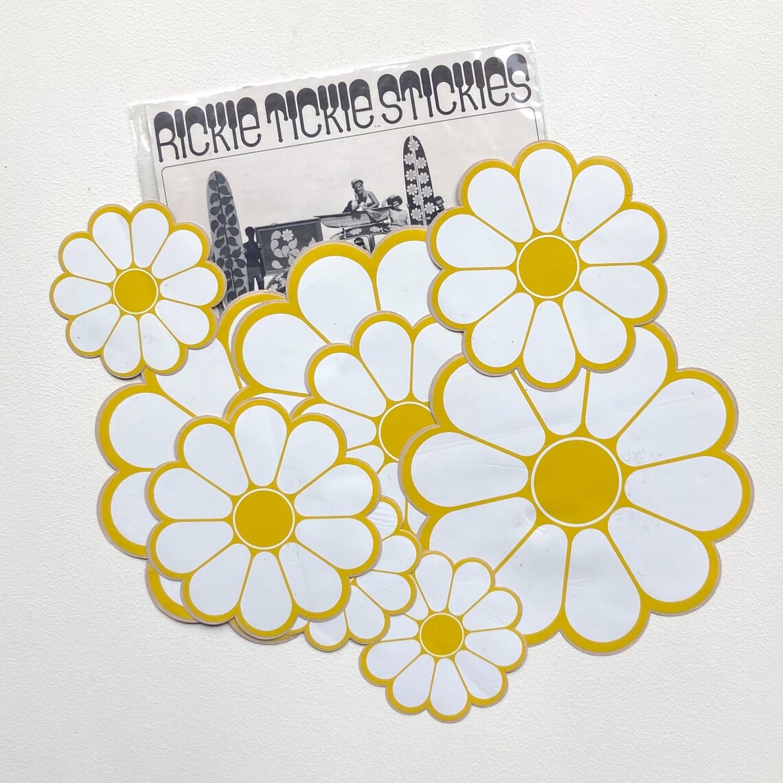Authentic Rickie Tickie Stickies, 9 Yellow & White Flower Power ...