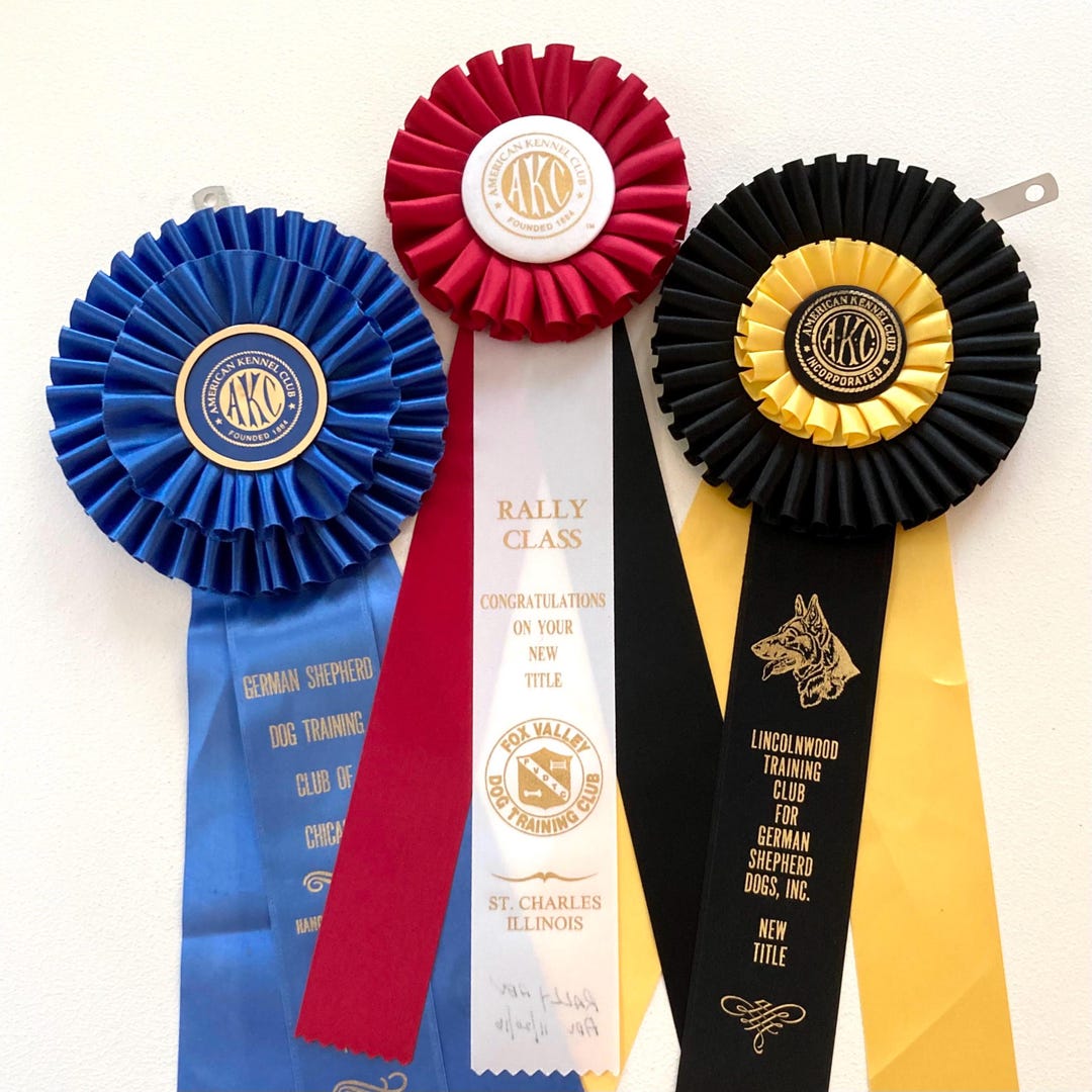 Set of 3 Prize Winner Ribbons, German Shepherd AKC Dog Training - Etsy