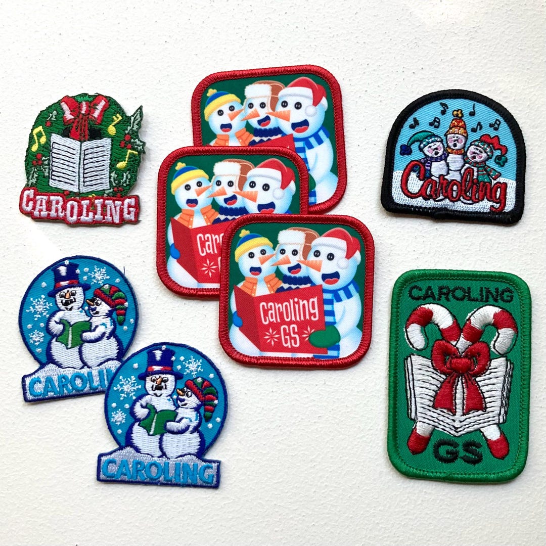 Assorted Girl Scout Christmas Caroling Badges, Holiday Themed Appliques ...