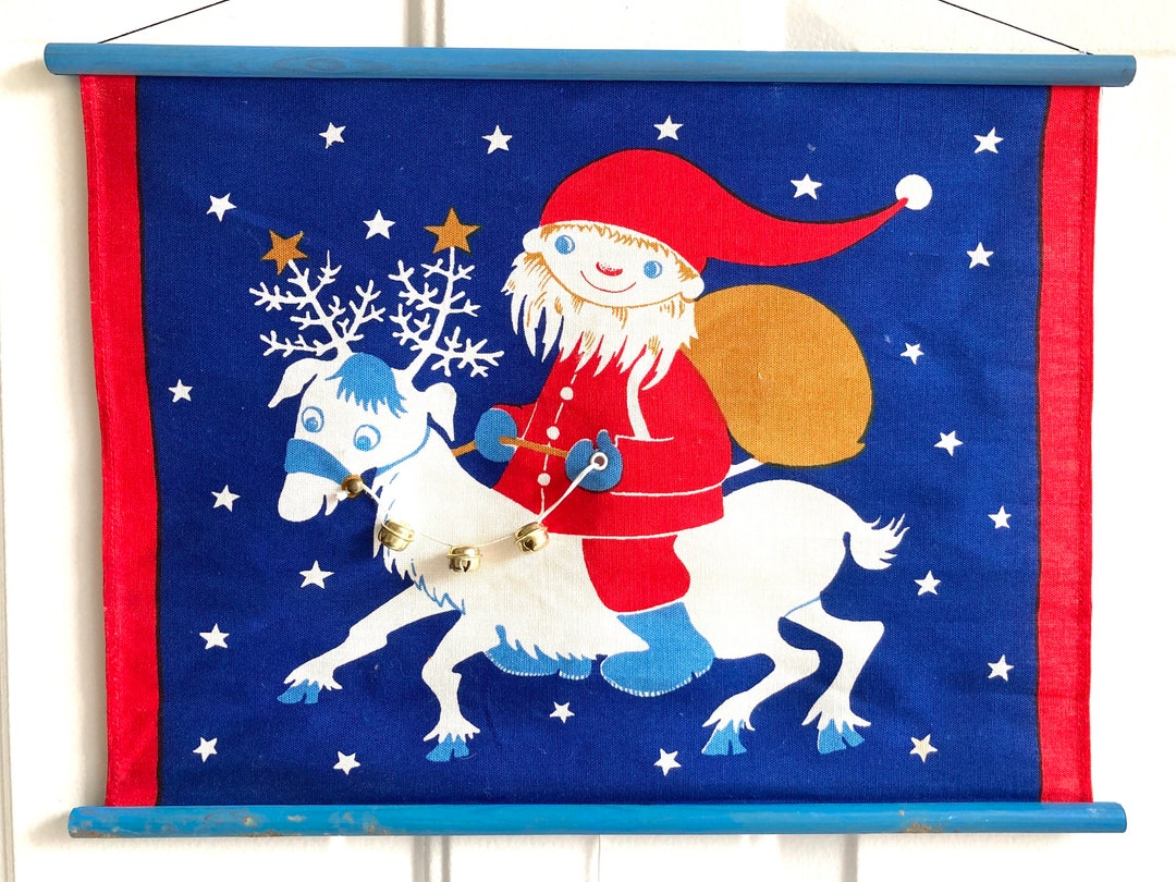 Vintage Aase & Preben Jangaard Christmas Banner, Danish Modern Fabric ...