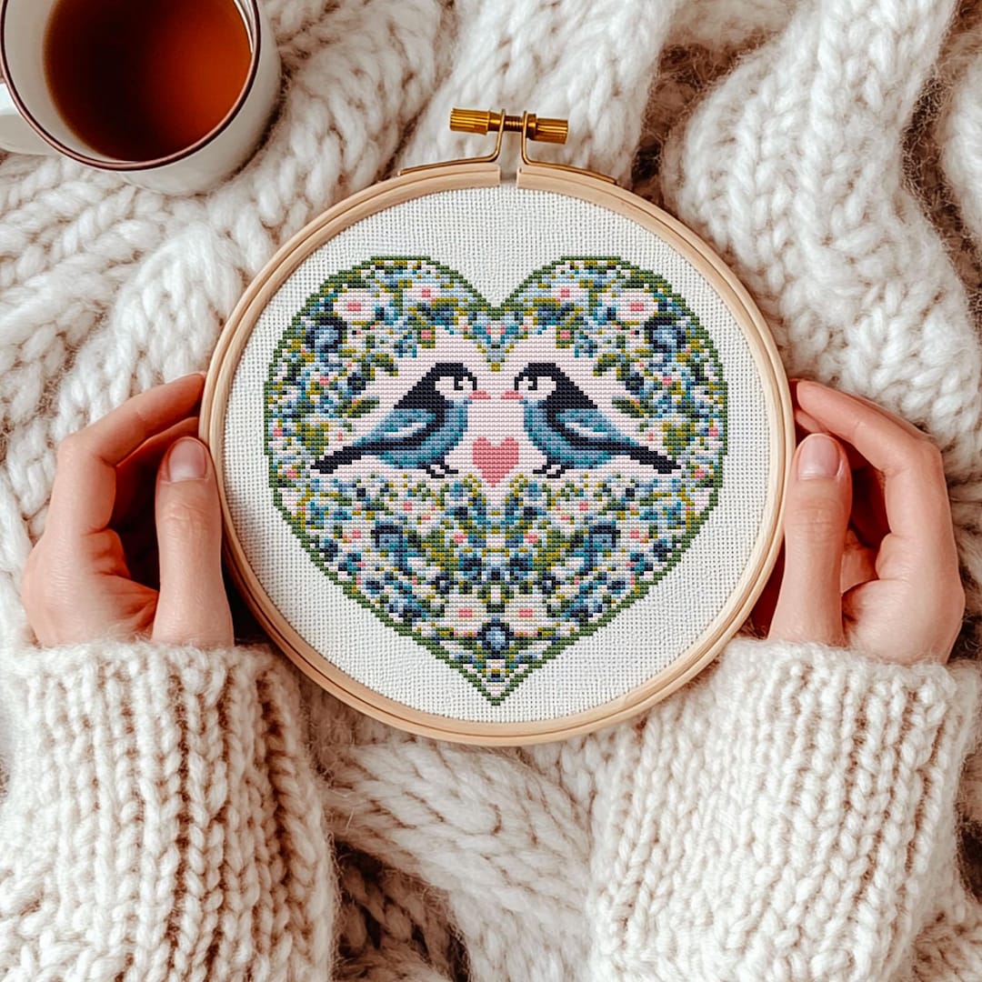 Blue Birds Cross Stitch Pattern PDF | Cottagecore Decoration Wedding ...