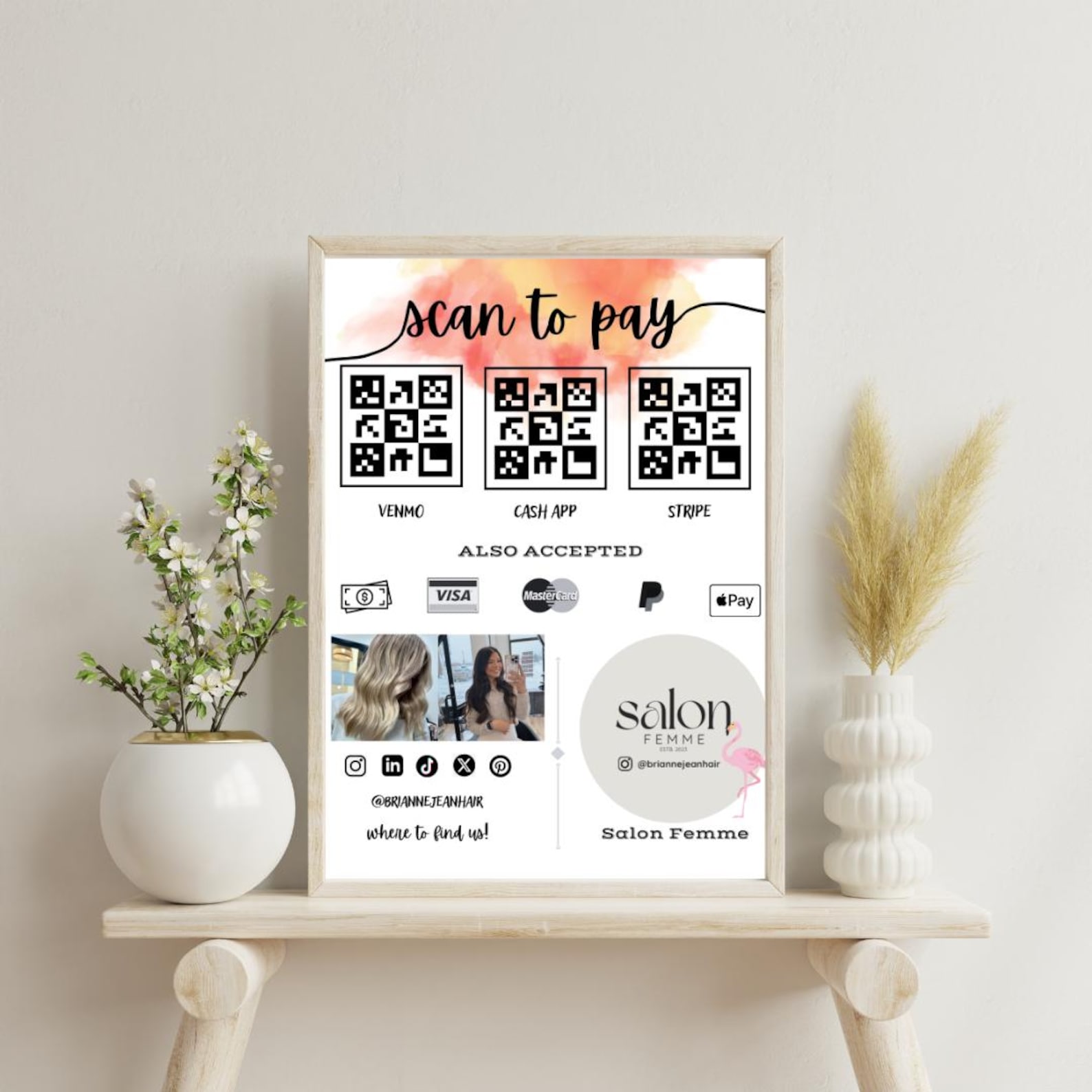 Scan to Pay Template Business Payment Method Sign Canva Editable ...