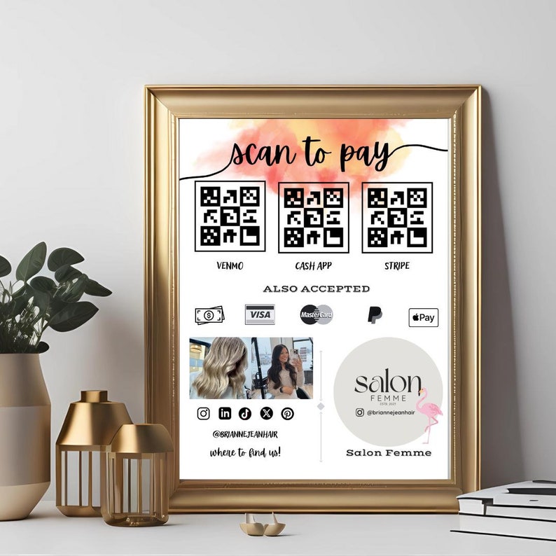 Scan to Pay Template Business Payment Method Sign Canva Editable ...