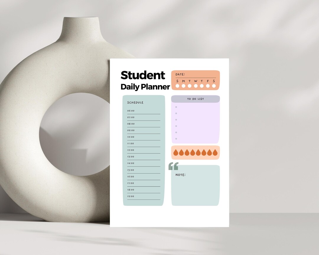 Student Daily Planner Template Digital Study Planner Printable Student ...