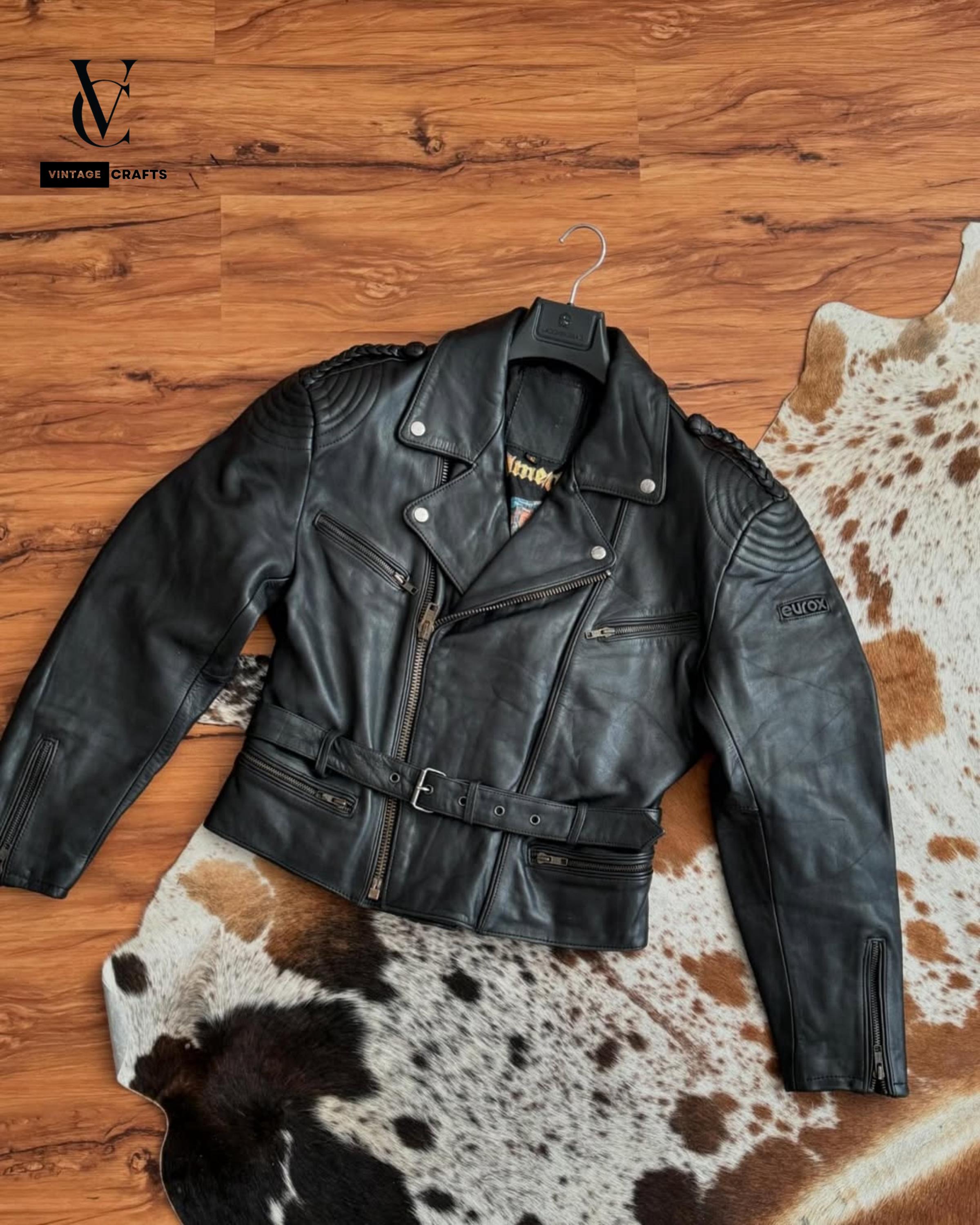 Men's Handmade Vintage Leather Jacket, Black Distressed Leather Jacket ...