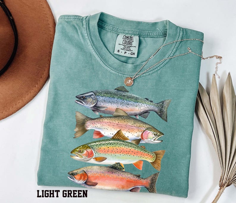 Abstract Colorful Trout in A Row Shirt - River Fish Trout Species ...