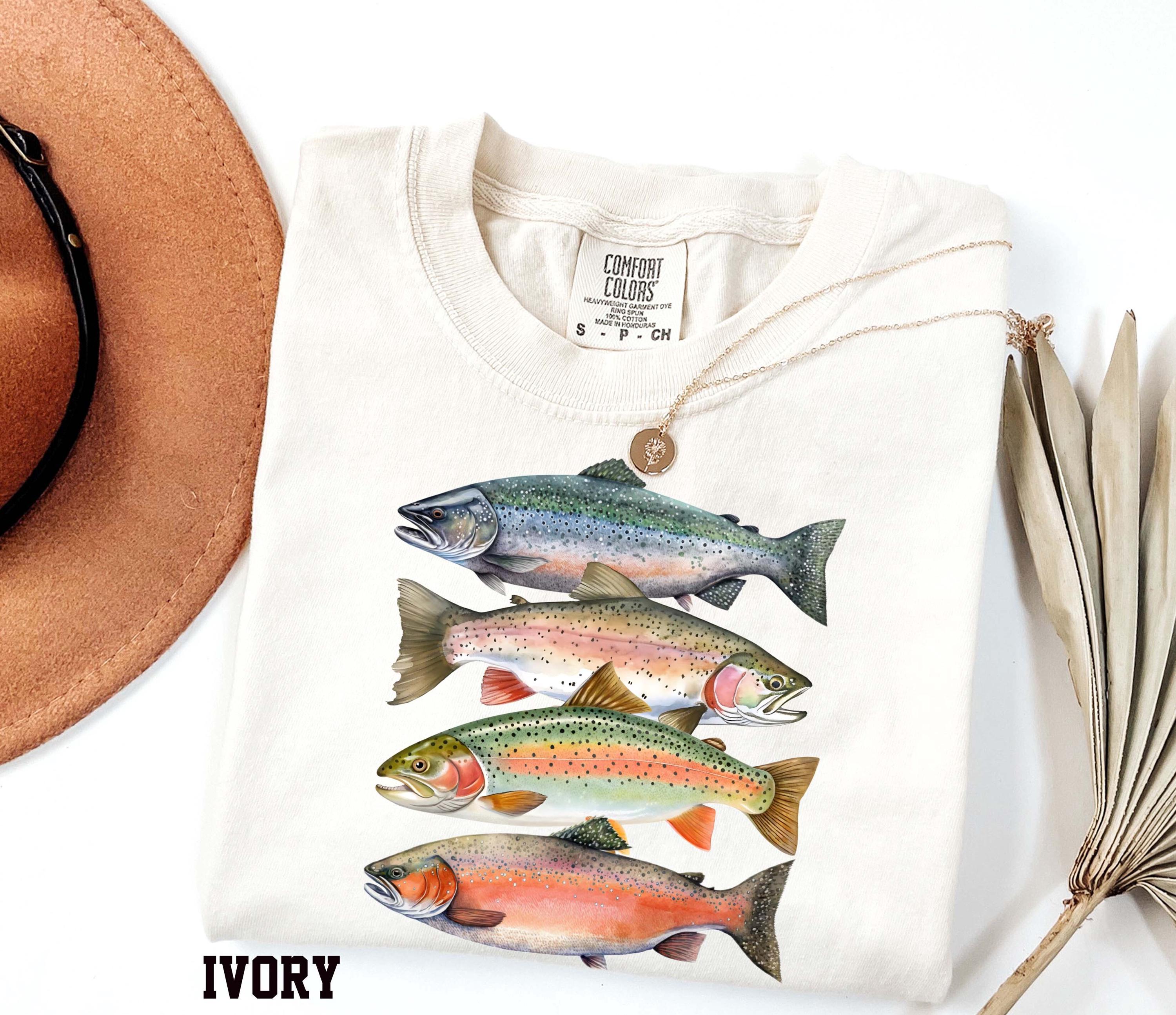 Abstract Colorful Trout in A Row Shirt - River Fish Trout Species ...