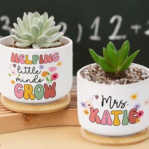 Custom Teacher Plant Pot, Teacher Name Plant Pot, Teacher Appreciation ...