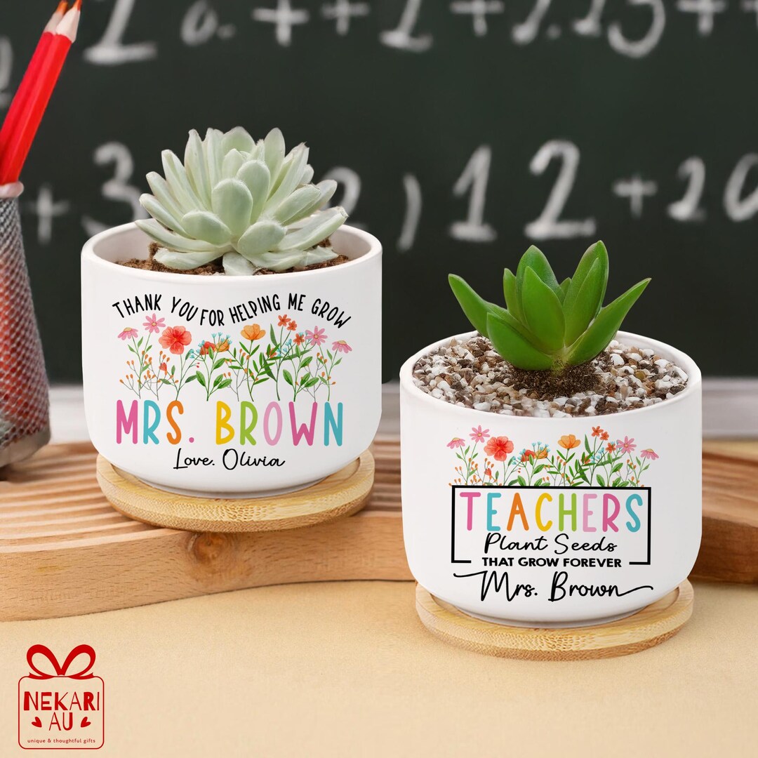 Teacher Plant Pot, Teacher Appreciation Gift, Custom Teacher Flower Pot ...