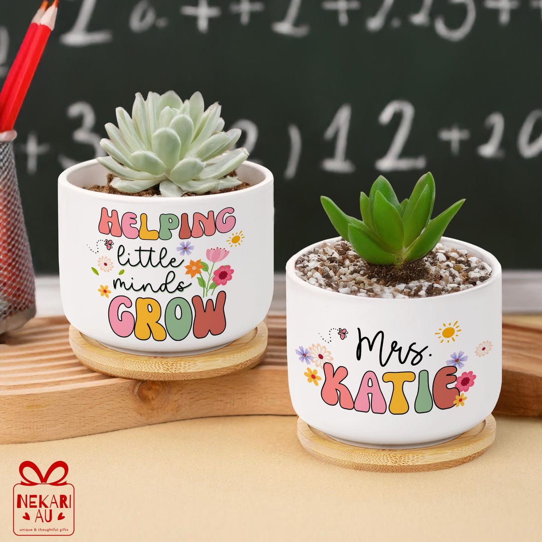 Custom Teacher Plant Pot, Teacher Name Plant Pot, Teacher Appreciation ...