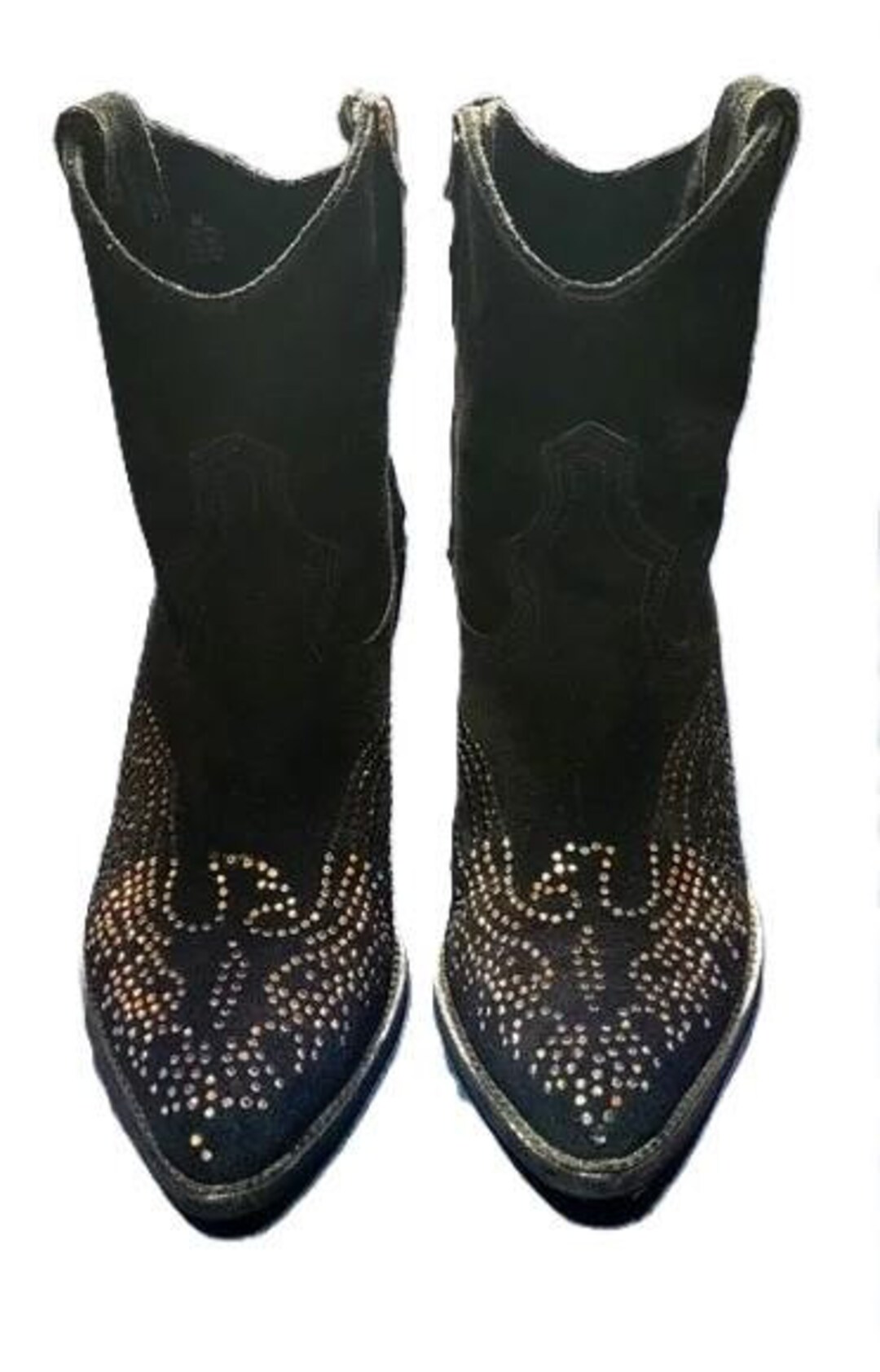 Reba Black Rhinestone Cowboy Boots Size 8 - Etsy