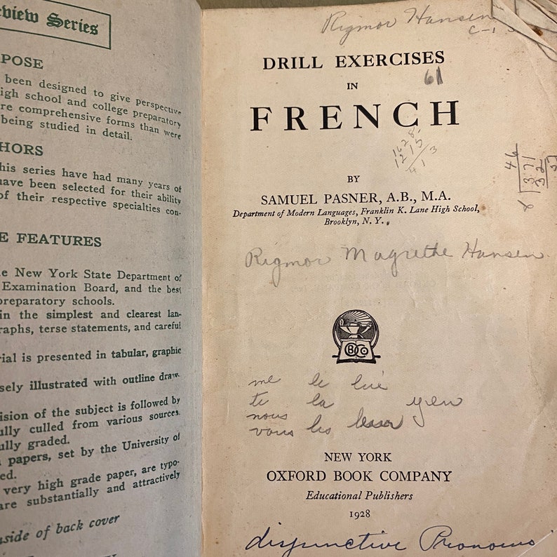 Two French Textbooks Vintage 1920s 1930s Shabby - Etsy