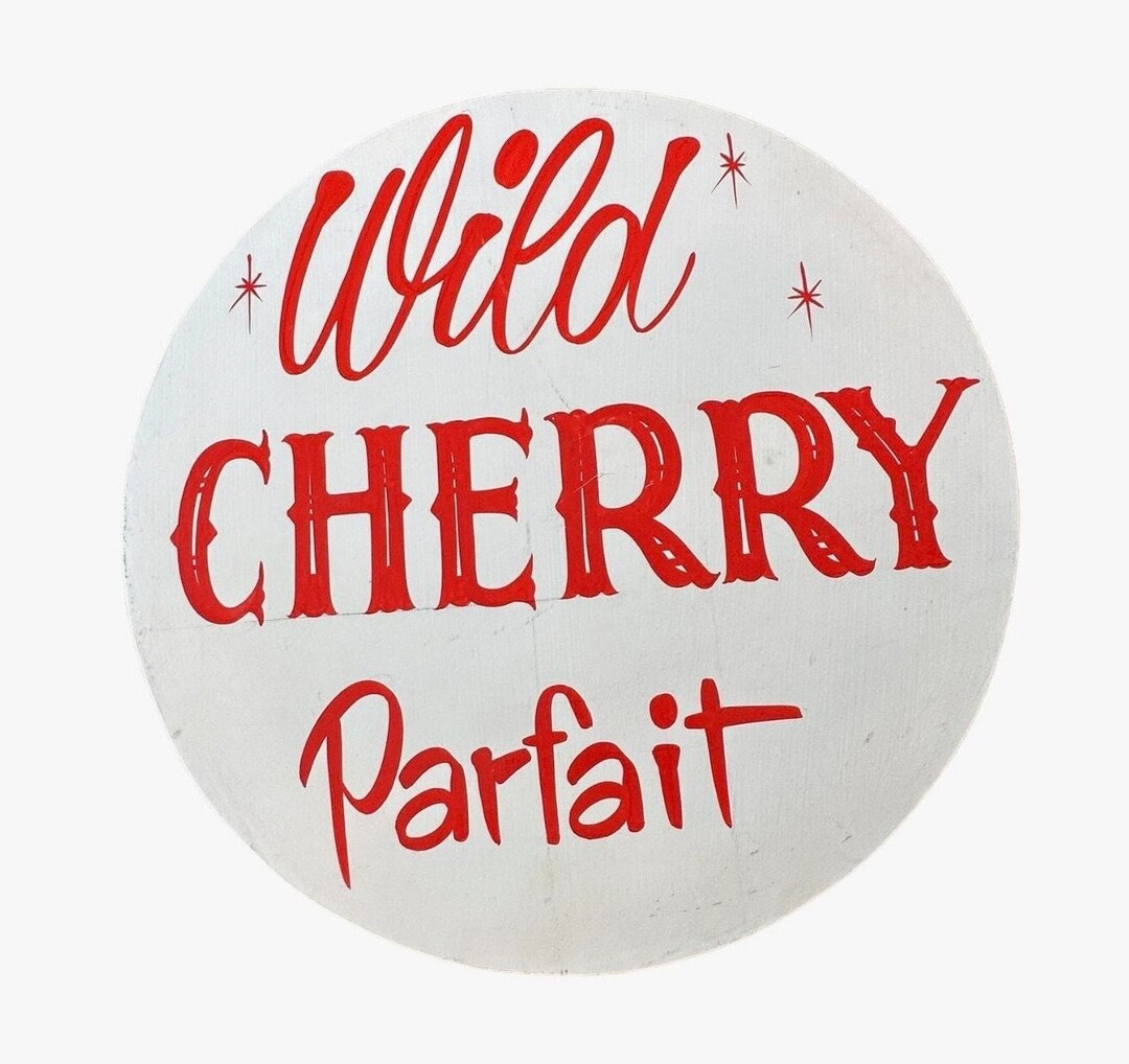 Wild Cherry Parfait Vintage Ice Cream Parlor Advertising Sign 15 ...