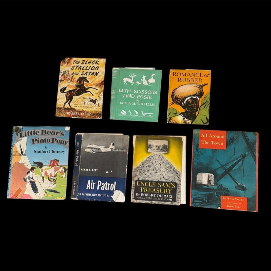 Vintage Dust Jackets Lot of 7 From Kids Books Lot B for Upcycling ...