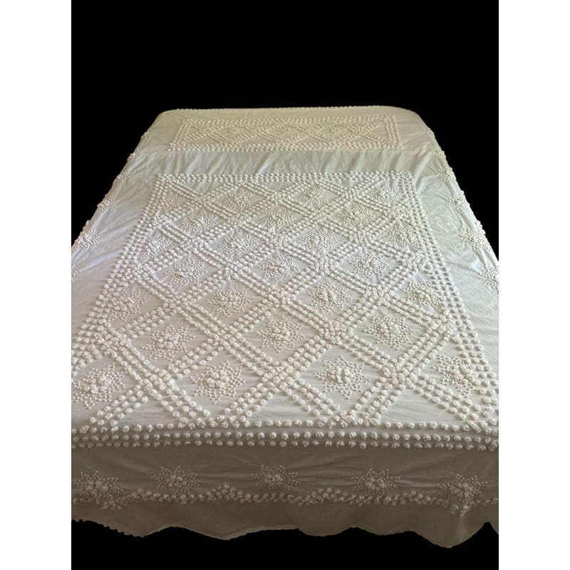 White Chenille Bedspread - Etsy