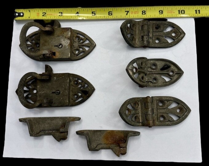 Antique Cast Iron Hardware Lot AS IS 7 Pc Ice Box Or - Etsy
