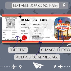 Vibrant Digital Boarding Pass Gift FULLY EDITABLE - Etsy