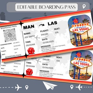 Vibrant Digital Boarding Pass Gift FULLY EDITABLE - Etsy