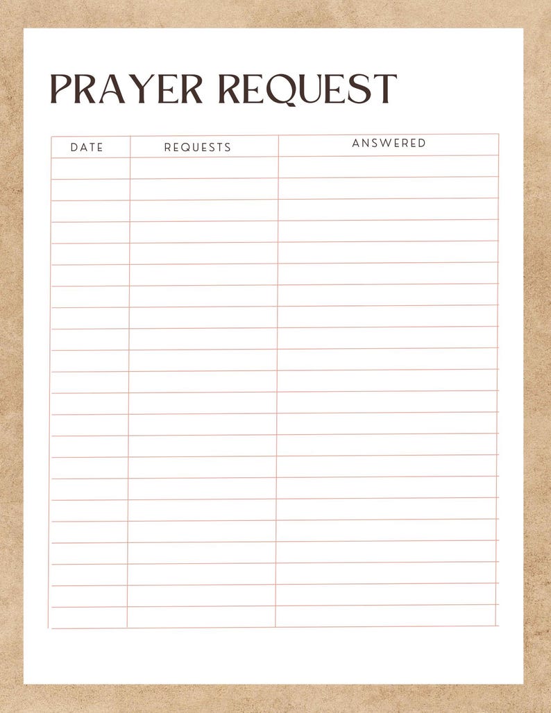 Prayer Request Journal | 29-page Printable Journal 2025 - Etsy
