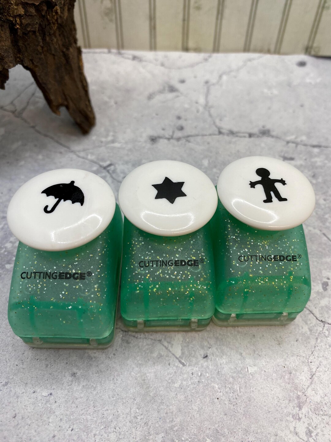 Cutting Edge Big Button Paper Punch Set – Star, Boy, Umbrella – Set of ...