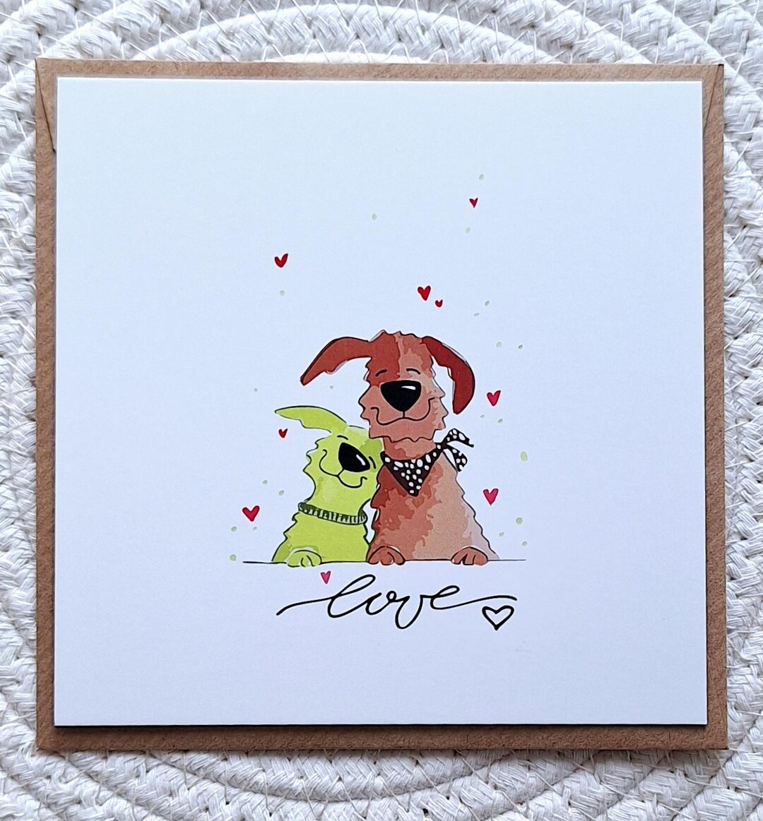 Funny Dog Greeting Card, Postcard Friendship, Best Friends, Love ...
