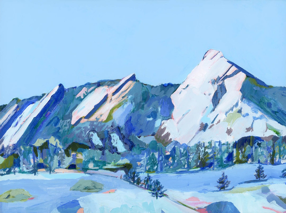 Boulder Flatirons Painting, Colorado Mountain Art Print - Etsy