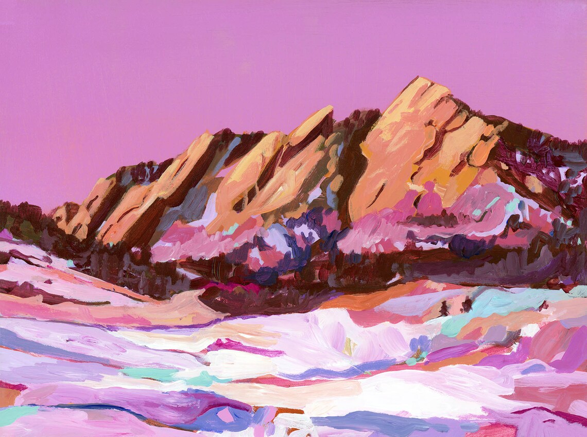 Boulder Flatirons Archival Print Colorado Landscape Painting | Etsy