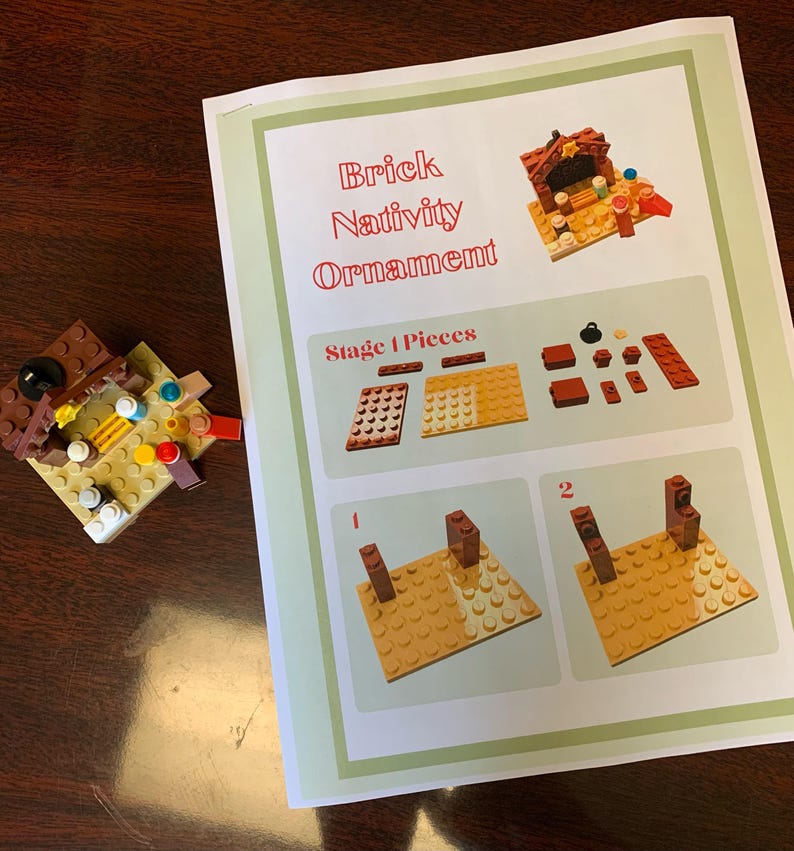 Brick Nativity Ornament Craft Template - Etsy