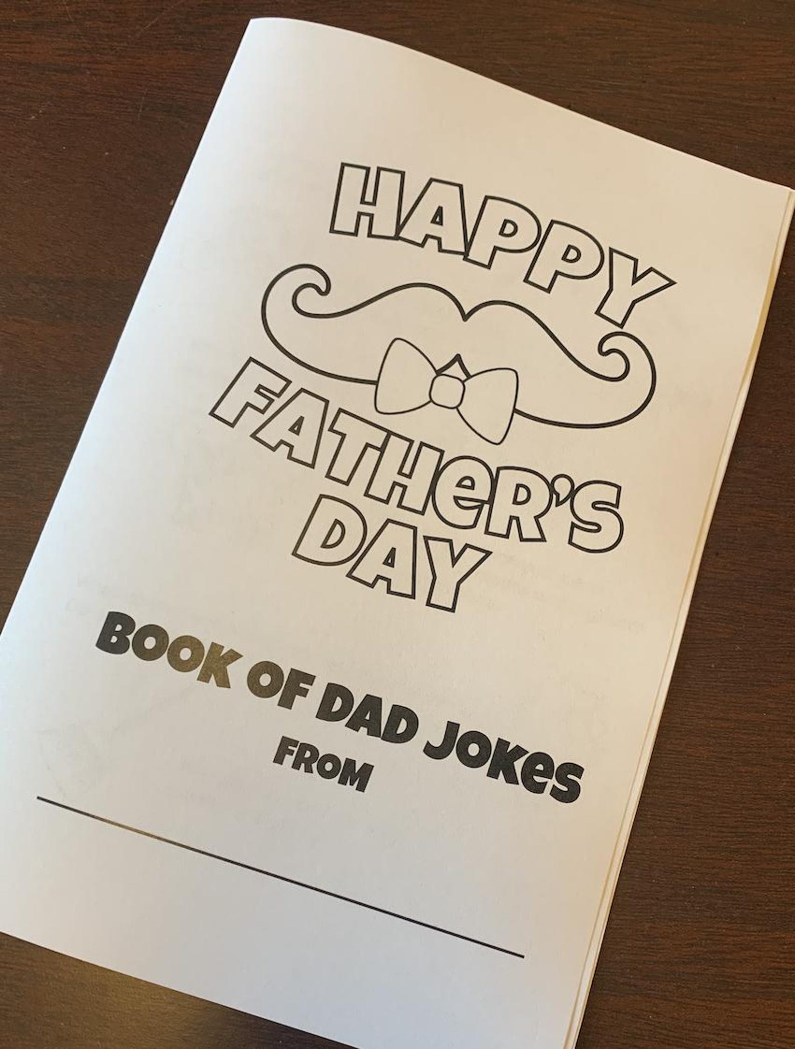 Father's Day Book of Dad Jokes Coloring Pages - Etsy