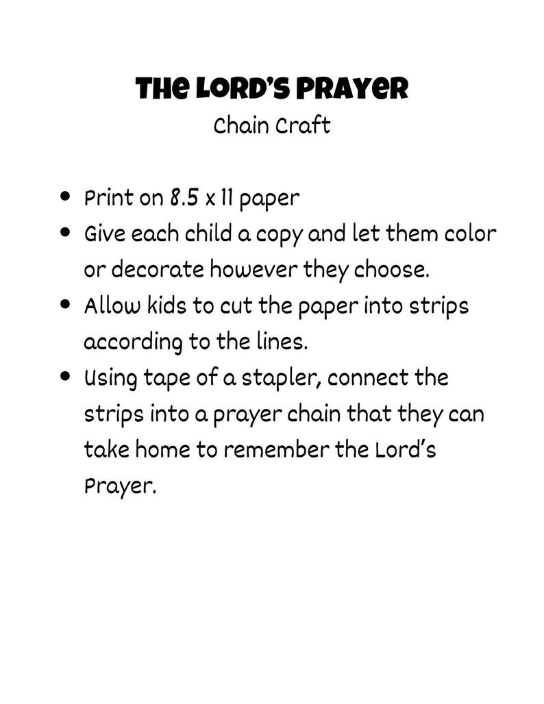 Lord's Prayer Chain Craft for Kids - Etsy