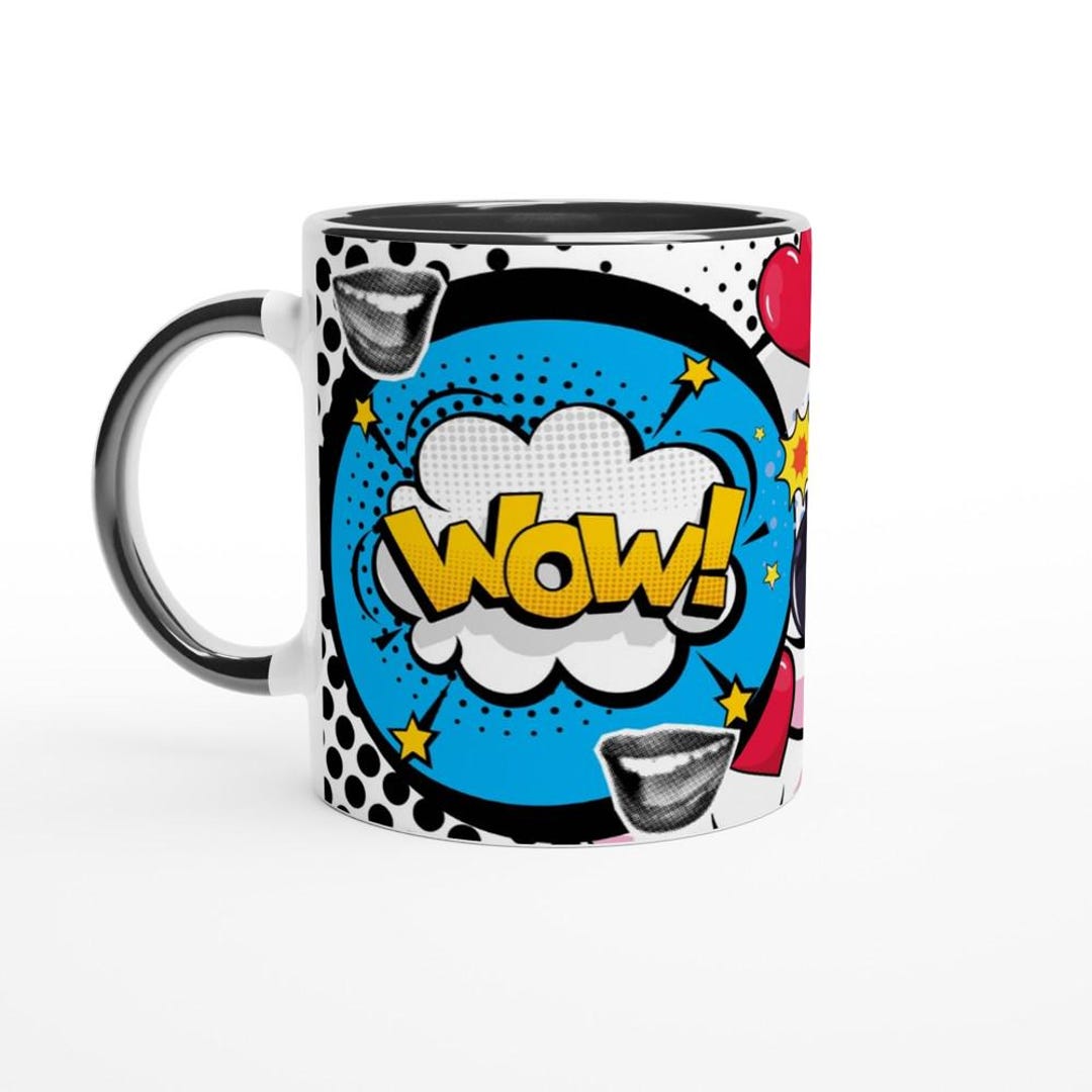 Pop Art Mug, Vibrant Pop Art Style, Wow Gossip Best Friend Cool Gift - Etsy
