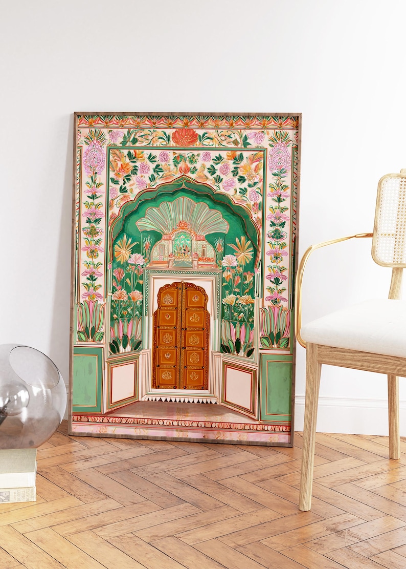 Jaipur Peacock Gate Wall Art, Indian Palace Architecture Print ...