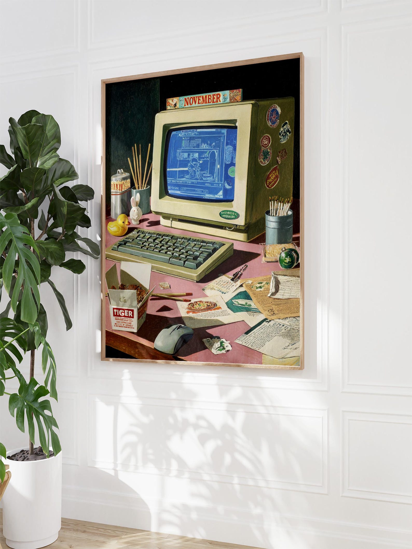 Nostalgic 90s Retro Computer Art Print, Vintage Aesthetic PC Desktop ...