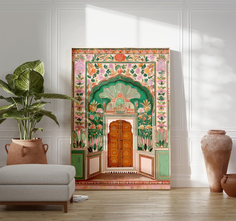 Jaipur Peacock Gate Wall Art, Indian Palace Architecture Print ...