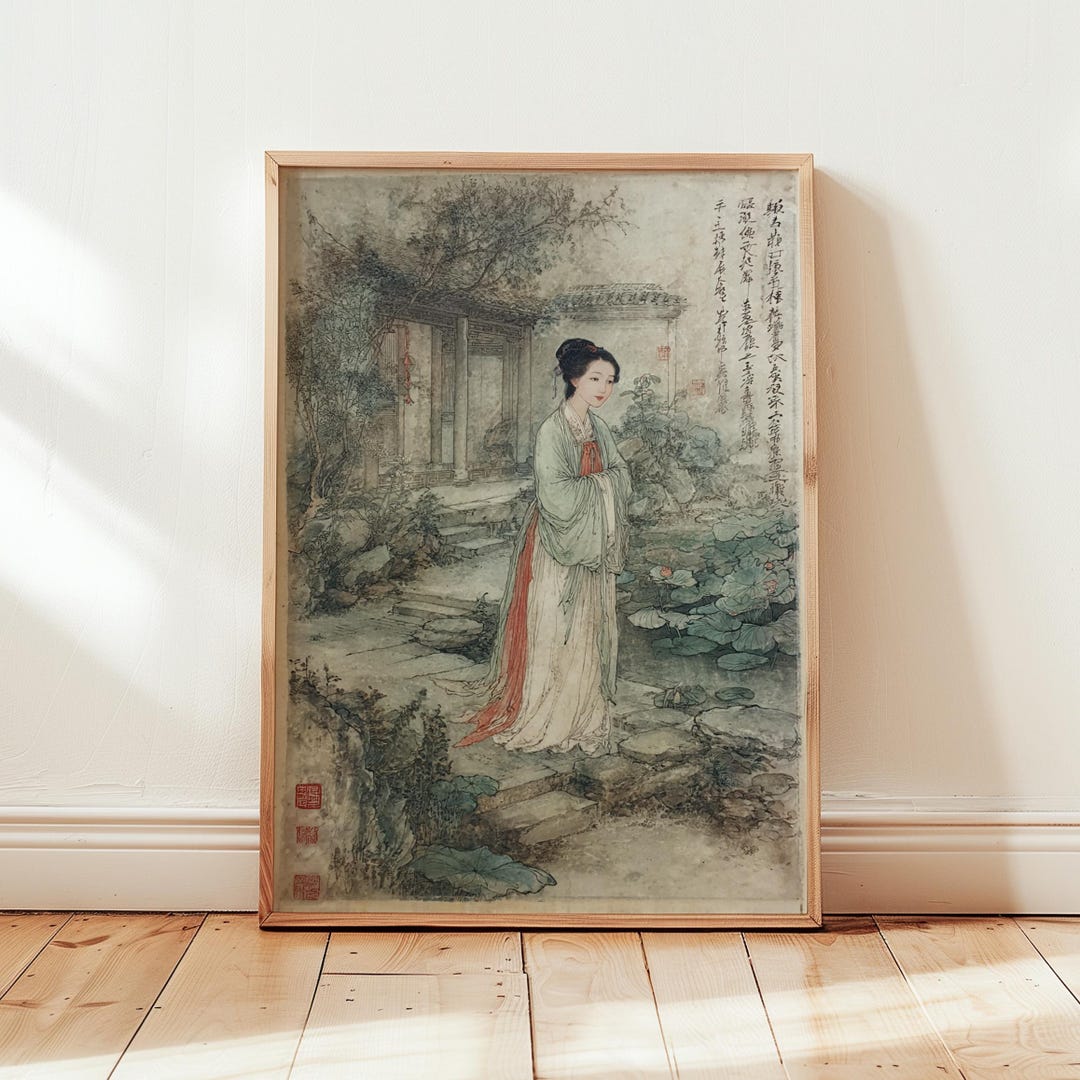 Ancient Chinese Court Lady Painting | Classical Asian Figure Art With ...