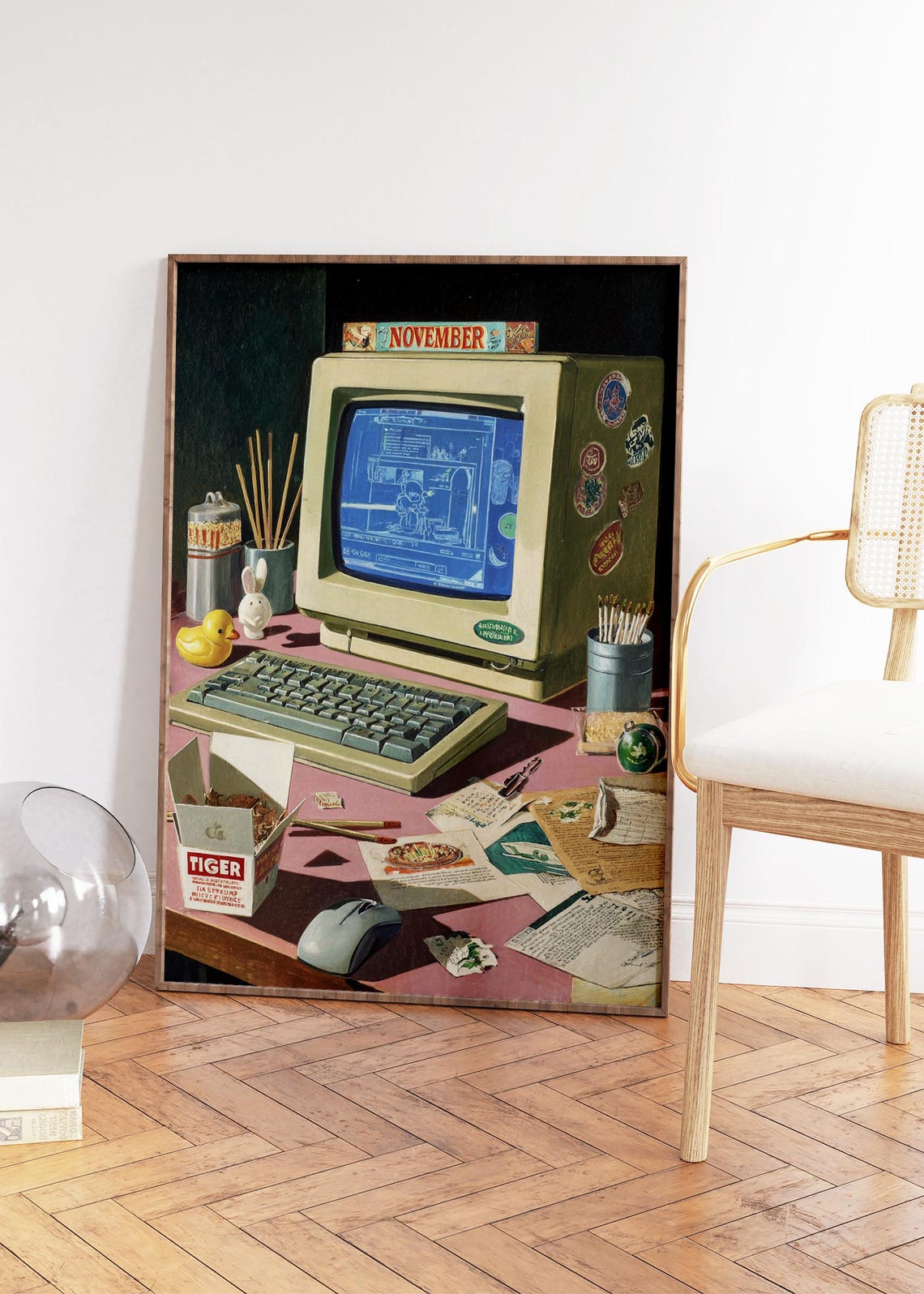 Nostalgic 90s Retro Computer Art Print, Vintage Aesthetic PC Desktop ...