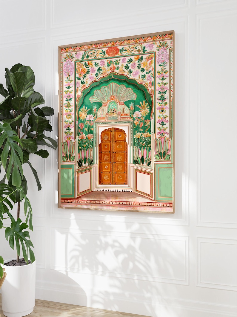 Jaipur Peacock Gate Wall Art, Indian Palace Architecture Print ...