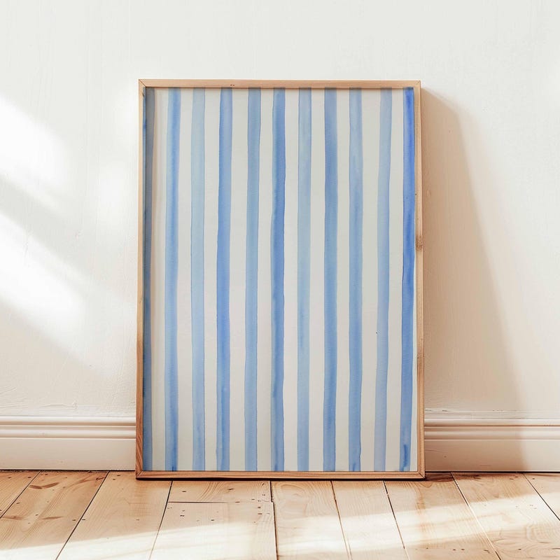 Blue Striped Posters - Etsy UK