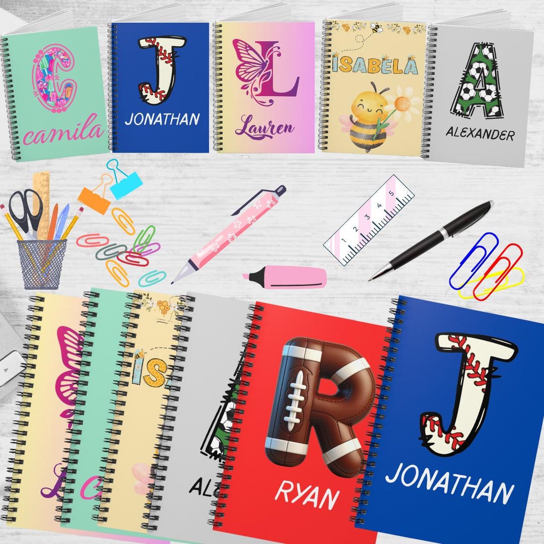 Personalized Spiral Notebook Custom Notebooks Women Monogrammed ...