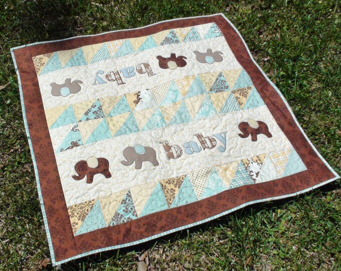 Applique Baby Elephant Quilt in Lily and Will II by Bunny Hill - Etsy