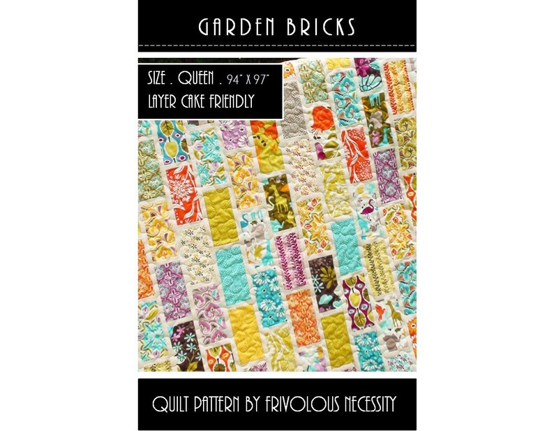 Quilt Pattern PDF Garden Bricks Queen Size Layer Cake - Etsy