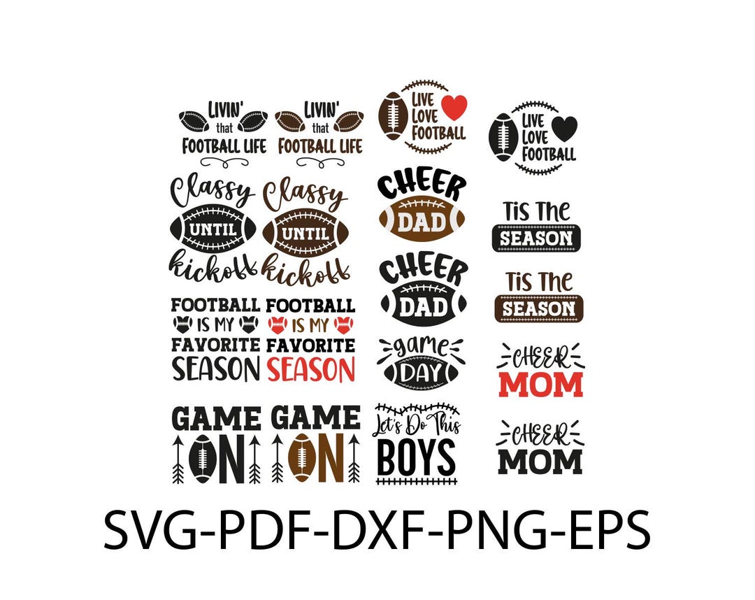 Football SVG Bundle: Game Day Sayings, Mom Dad Sister (instant Download ...