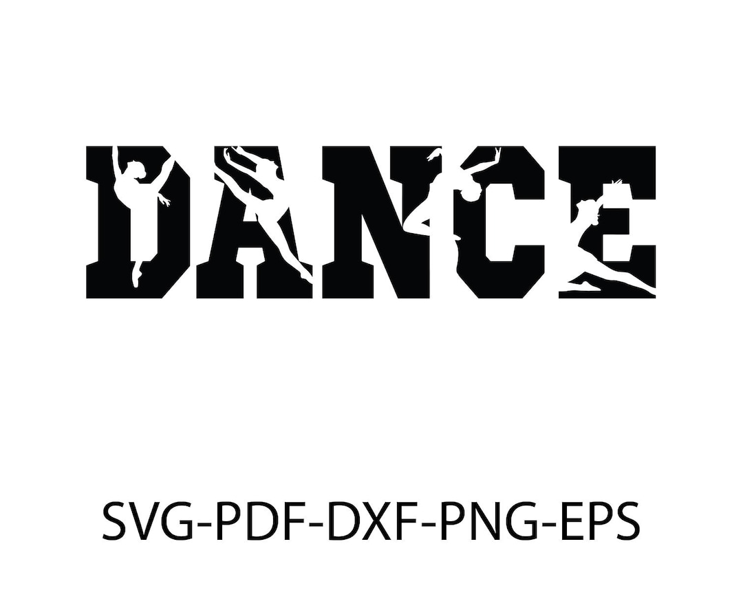 Silhouette Dancers SVG: Dance Word Art (digital Files) - Etsy