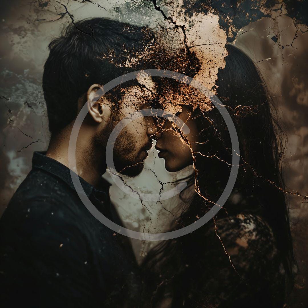 AI Tragic Couple Portrait Digital File - Etsy